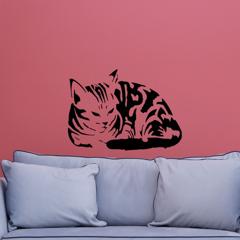 Sleepy Tabby Kitten Decal – Vinyl Disorder