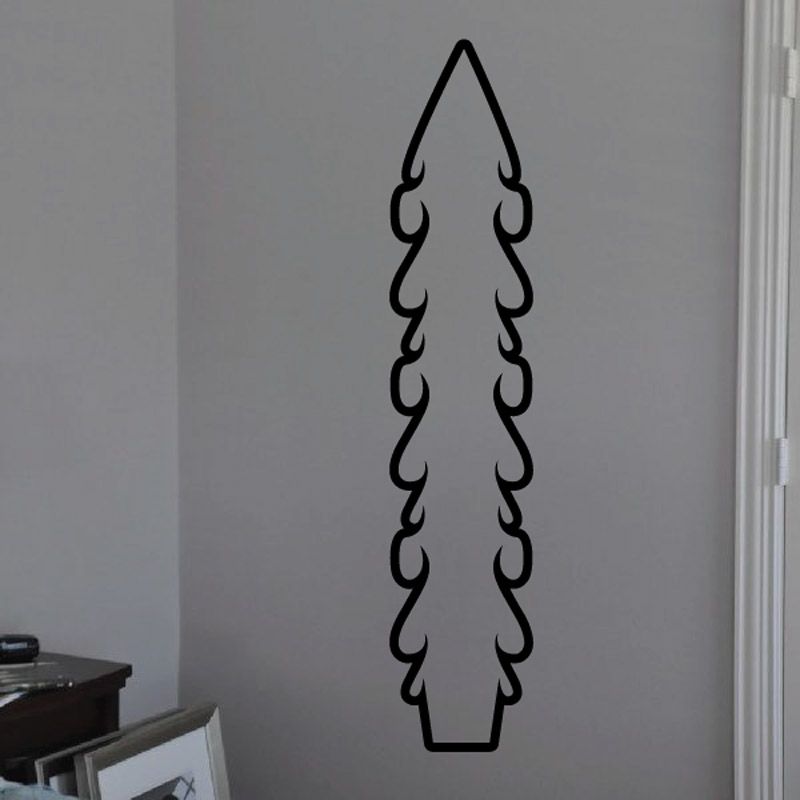 Spike Tall Thin Flat Bottom Ghost Flames Car Decal - Vinyl Decal - Wal ...
