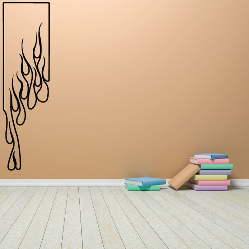 Square Top Sides Flat Tall Ghost Flames Car Decal - Vinyl Decal - Wall ...