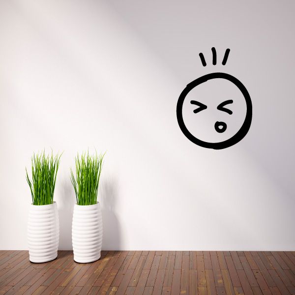 Stumped Emoticondoodle Wall Decal - Vinyl Decal - Car Decal - Id009 ...