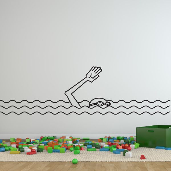 Swimming Line Art Decal – Vinyl Disorder