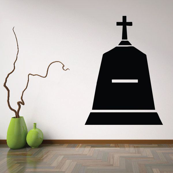 Tombstone with Cross Decal – Vinyl Disorder