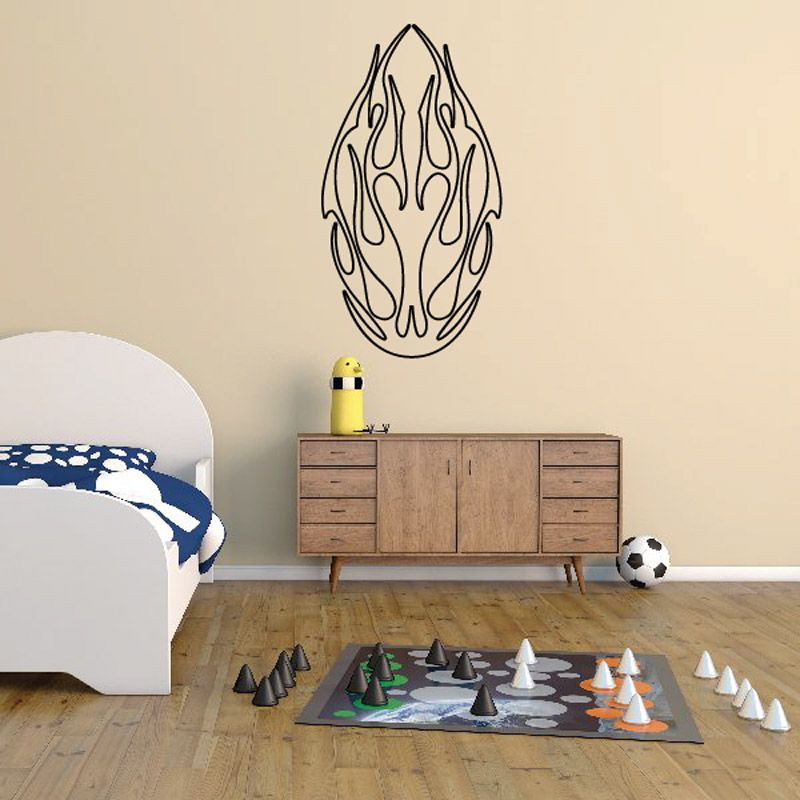 Twisted Skull Face Ghost Flames Car Decal - Vinyl Decal - Wall Decal ...