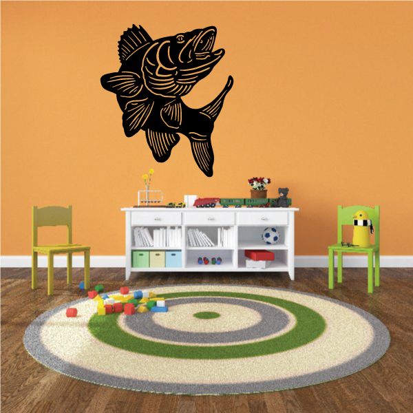 Walleye Turning Open Mouth Decal – Vinyl Disorder