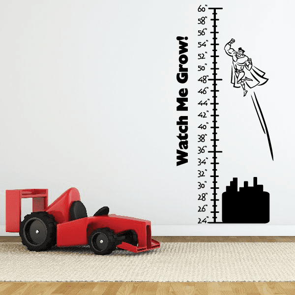 Watch Me Grow Super Hero Growth Chart Wall Decal – Vinyl Disorder